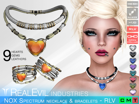 Second Life Marketplace - **RE** Spectrum Heart Set RLV * Necklace ...