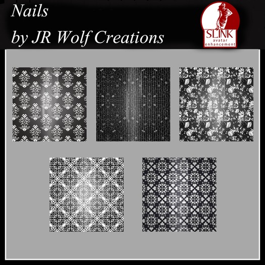 Second Life Marketplace - Black Nails - Slink Appliers (JR Wolf Creations