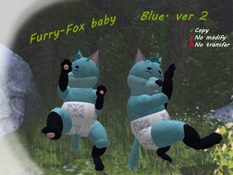 Second Life Marketplace - Furry-Fox baby. Blue two versions