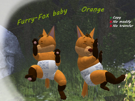 Second Life Marketplace - Furry-Fox baby. Orange