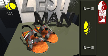 Second Life Marketplace - ZEST MAN BLACK LEAHER RED STITCHING PAIR BOXED