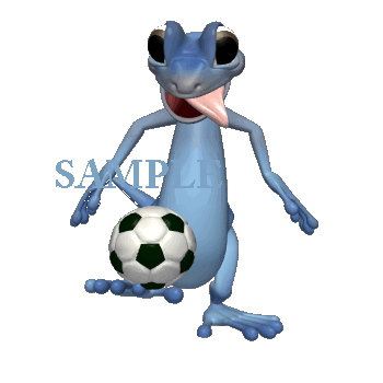 Second Life Marketplace - Happy Blue Lizard Playing With Soccer Ball