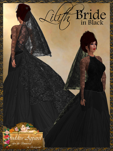 Second Life Marketplace - *Goddess* Lilith Bride in Black