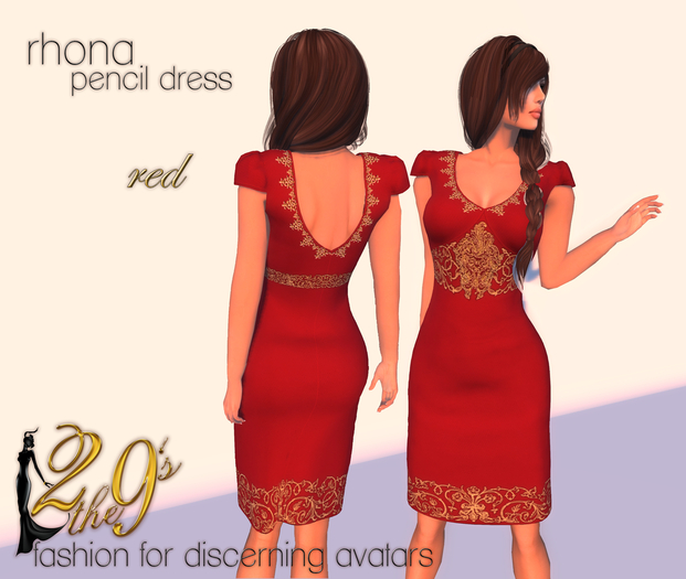 Second Life Marketplace - .:: 2 the 9's ::. Rhona Pencil Dress ...