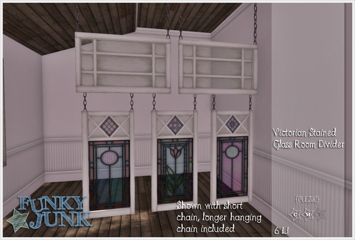 Second Life Marketplace - *Funky*Junk* Victorian Stained Glass Divider ...