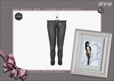 Second Life Marketplace - shine by [ZD] - MESH - "Amelie" Low-Rise Pants