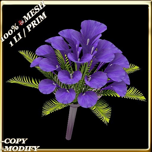 Second Life Marketplace - LW_ Mesh Calla Lily Bouquet - Purple 9 (1 ...