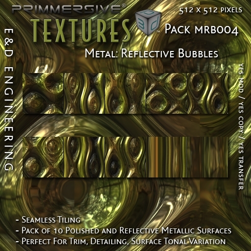 Second Life Marketplace - E&D ENGINEERING: Textures - Metal Reflective ...
