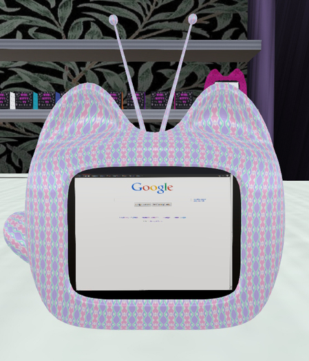 Second Life Marketplace - (Mazlyn's) Web Kitty TV-Purple Squiggly Lines