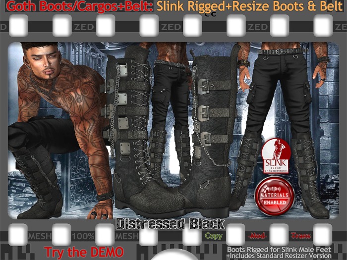 Second Life Marketplace - ZED MESH MATERIALS ENABLED OUTFIT: Distressed ...