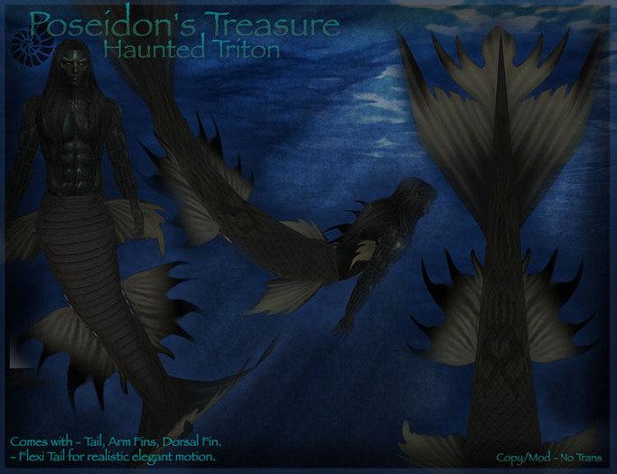 Second Life Marketplace - Poseidon's Treasure Haunted Triton Merman Tail
