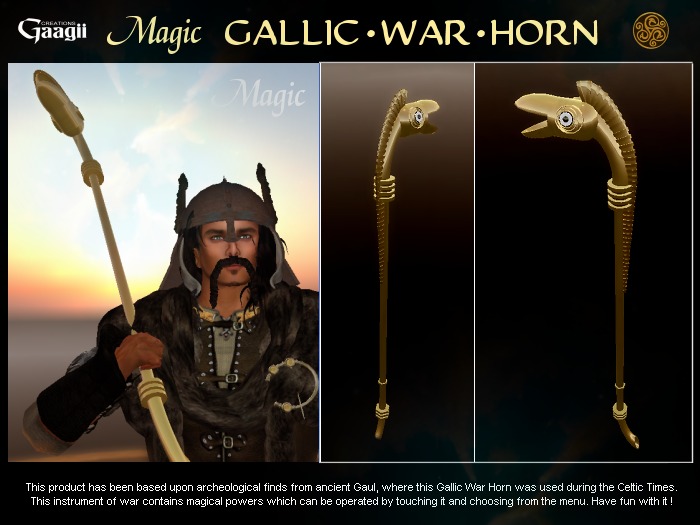 Second Life Marketplace - Gaagii - MAGIC - Gallic War Horn (GAUL)
