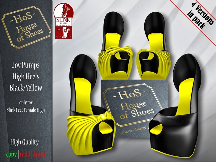 Second Life Marketplace - [HoS] Joy Pumps High Heels [SLINK-High] Black ...