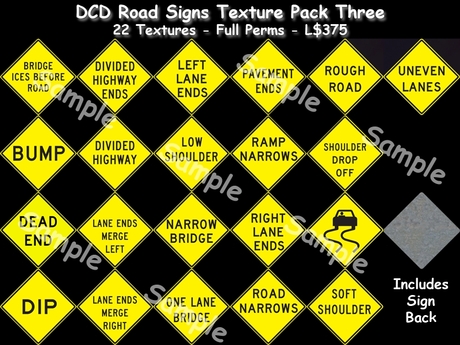 Second Life Marketplace - DCD Road Signs Texture Pack Three