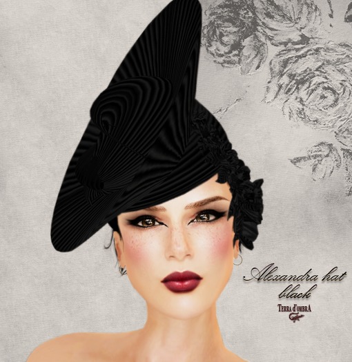 Second Life Marketplace - Terra d'ombrA ☼ ALEXANDRA hat Black