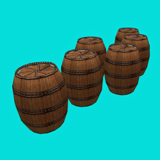 Second Life Marketplace - Pirate Ship Supplies 6 Cargo Barrels (1 prim)