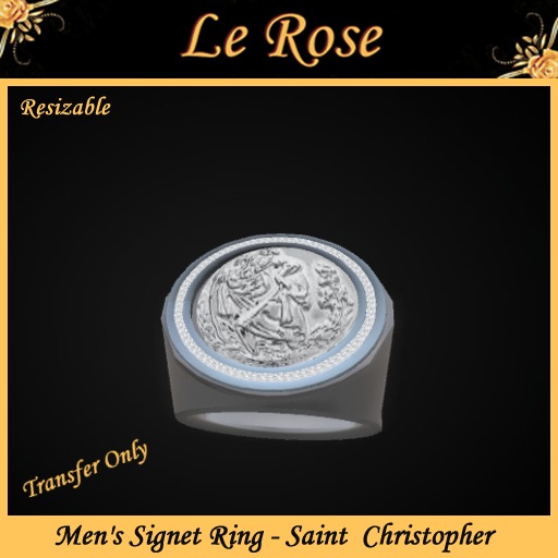 Second Life Marketplace - Men's Signet Ring - Saint Christopher Gift Box