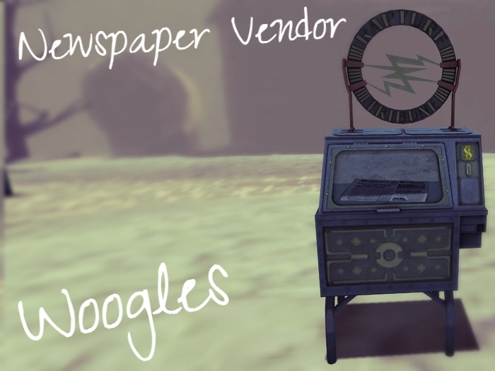 Second Life Marketplace - [WOOGLES] Post-apocalypse News Vendor [MESH]