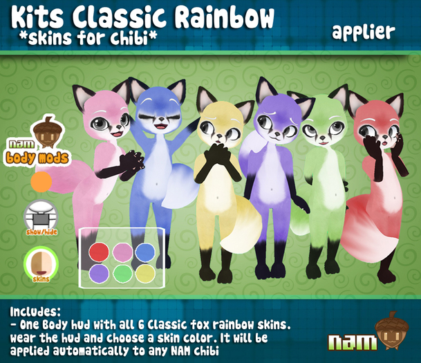 Second Life Marketplace - *NAM* Kits Classic Rainbow - body HUD
