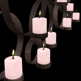 Second Life Marketplace - Animated Candle Wall Sconce Set - Ebony & Cream