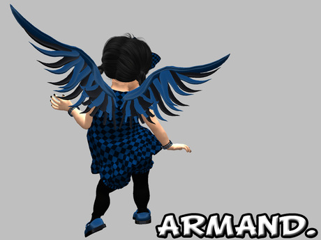 Second Life Marketplace - --ARMAND-- CUTE DARK ANGEL - BLACK-BLUE