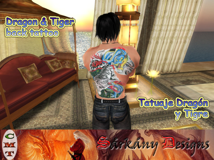 Second Life Marketplace - [Sárkány Designs] Dragon & Tiger Back Tattoo