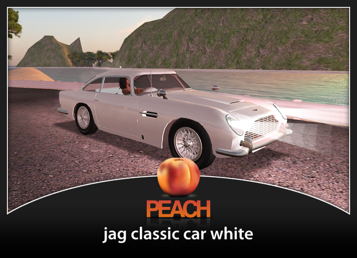 Second Life Marketplace - Peach Jag classic car white