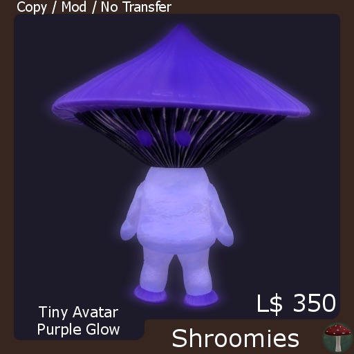 Second Life Marketplace - Shroomie Tiny Avatar: Purple Glow