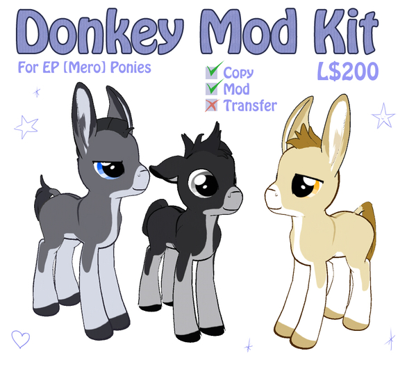 Second Life Marketplace - EP Pony Donkey Mod Kit