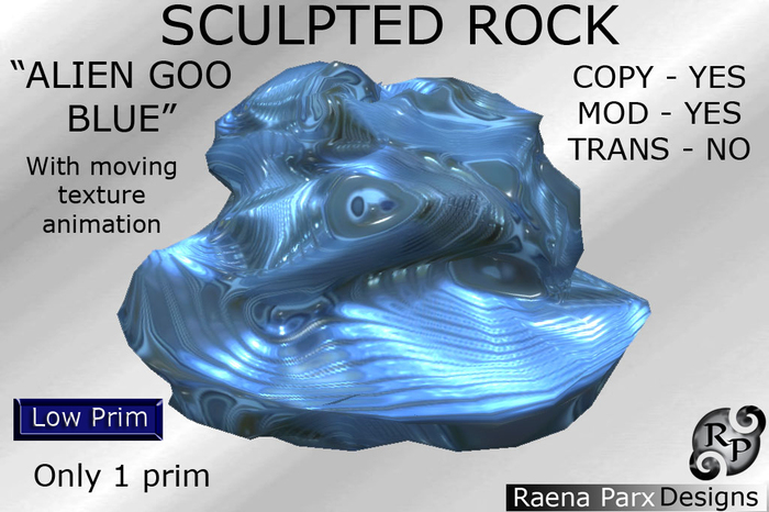 Second Life Marketplace - SCULPTED ROCK 01 - "ALIEN GOO BLUE" WITH ...