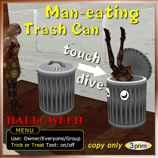 Second Life Marketplace - Halloween Man-eating Trash can