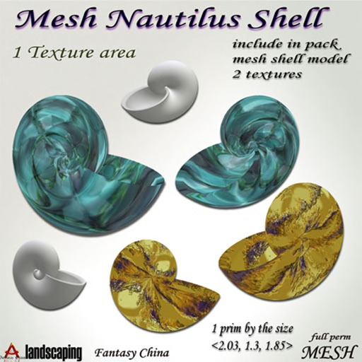 Second Life Marketplace - Fantasy China Mesh Nautilus Shell full perm 1 ...