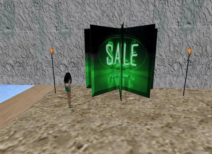 Second Life Marketplace - L$1 DOLLARBIE Revolving 1 Prim Door 16 Faces Neon Sale Sign Slow ...