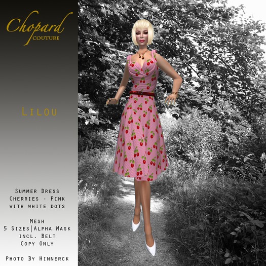 Second Life Marketplace - *Chopard Couture* Lilou Dress - Cherries Pink ...