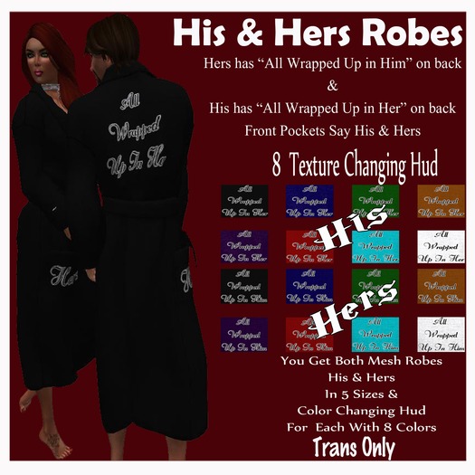 Second Life Marketplace - His & Hers "All Wrapped Up" Robes