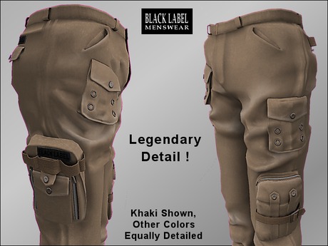 Second Life Marketplace - BLM MESH - Men's Hard Rider Cargo Pants - OD ...