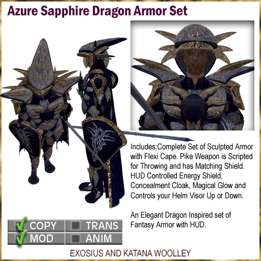 Second Life Marketplace - Azure Sapphire Elven Armor