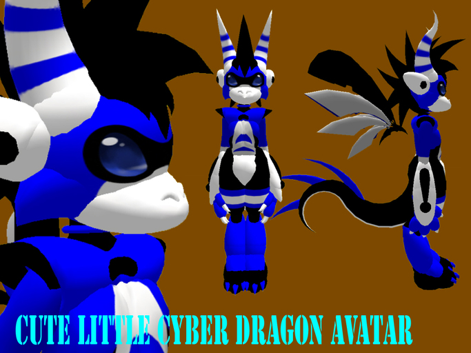 Second Life Marketplace - Cyber Furs Blue Dragon Avatar