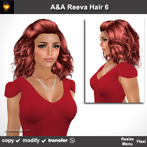 Second Life Marketplace - A&A Reeva Hair Flame (Color 6). Classy soft ...