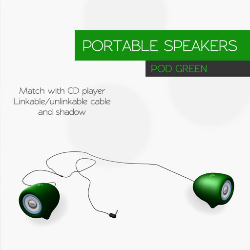 Second Life Marketplace - Plethora - Portable Speakers - Pod Green