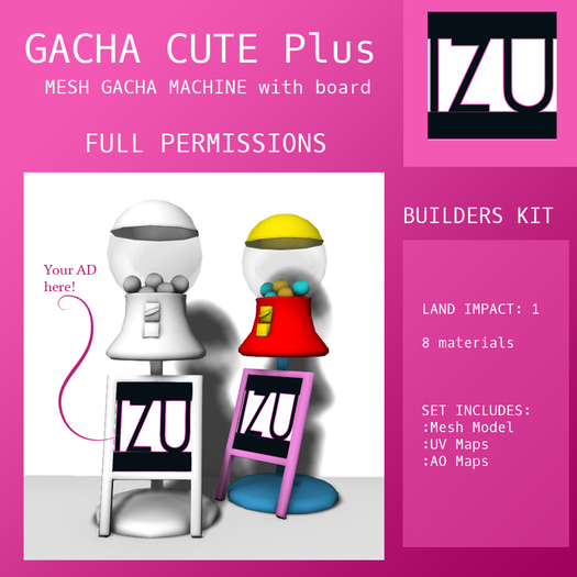Second Life Marketplace - IZU Gacha Cute PLUS KIT - Builders Kit - MESH ...