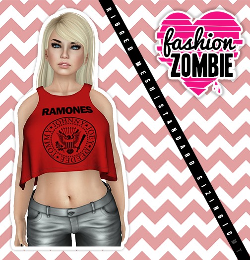 Second Life Marketplace - [fashion zombie] Crop Tank Top - Ramones