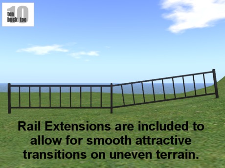 Second Life Marketplace - FULL PERM Black Metal Railing Set / Wrought ...