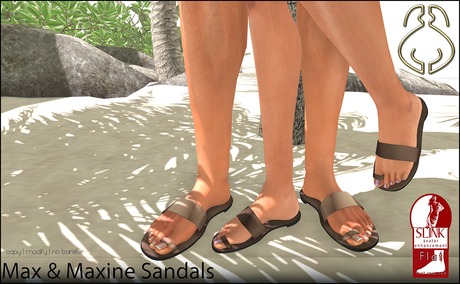 Second Life Marketplace - SYSY's MaxandMaximeSandals - navy (male & female)