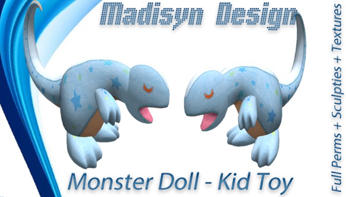 Second Life Marketplace - Monster Doll - Light Blue - Kid Toy