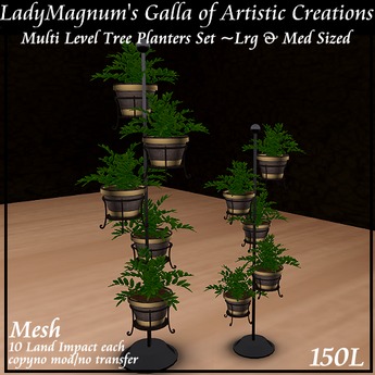 Second Life Marketplace - LadyM's Multi Level Mesh Planters Set Lrg ...