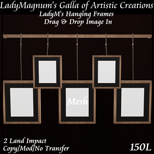 Second Life Marketplace - LadyM's Mesh Hanging Frames Drag & Drop Image ...