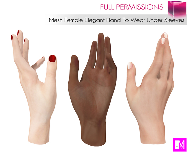 Second Life Marketplace - Full Perm MAP Mesh Elegant Hand To Wear Under ...