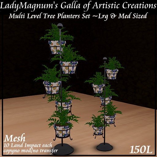 Second Life Marketplace - LadyM's Multi Level Mesh Planters Set Lrg ...
