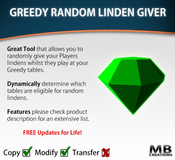 Second Life Marketplace - Greedy Random Linden Giver - give lindens to ...